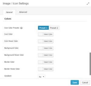 What is Preset 1 / Preset 2 in the Image / Icon settings? – Documentation
