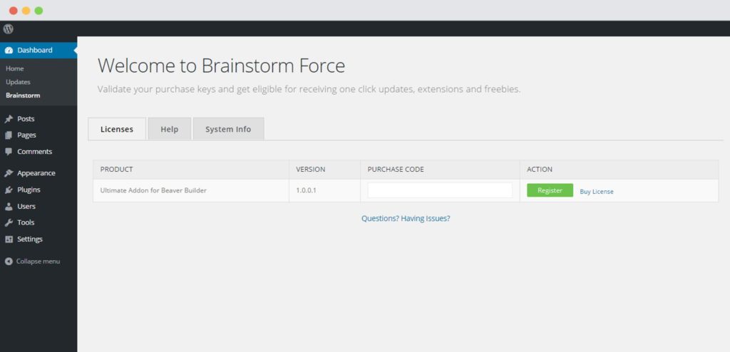 How to Register a Product Purchase key with Brainstorm? – Documentation
